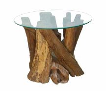 Round Coffee Table with Glass Top - Solent Beds & Furniture Ltd