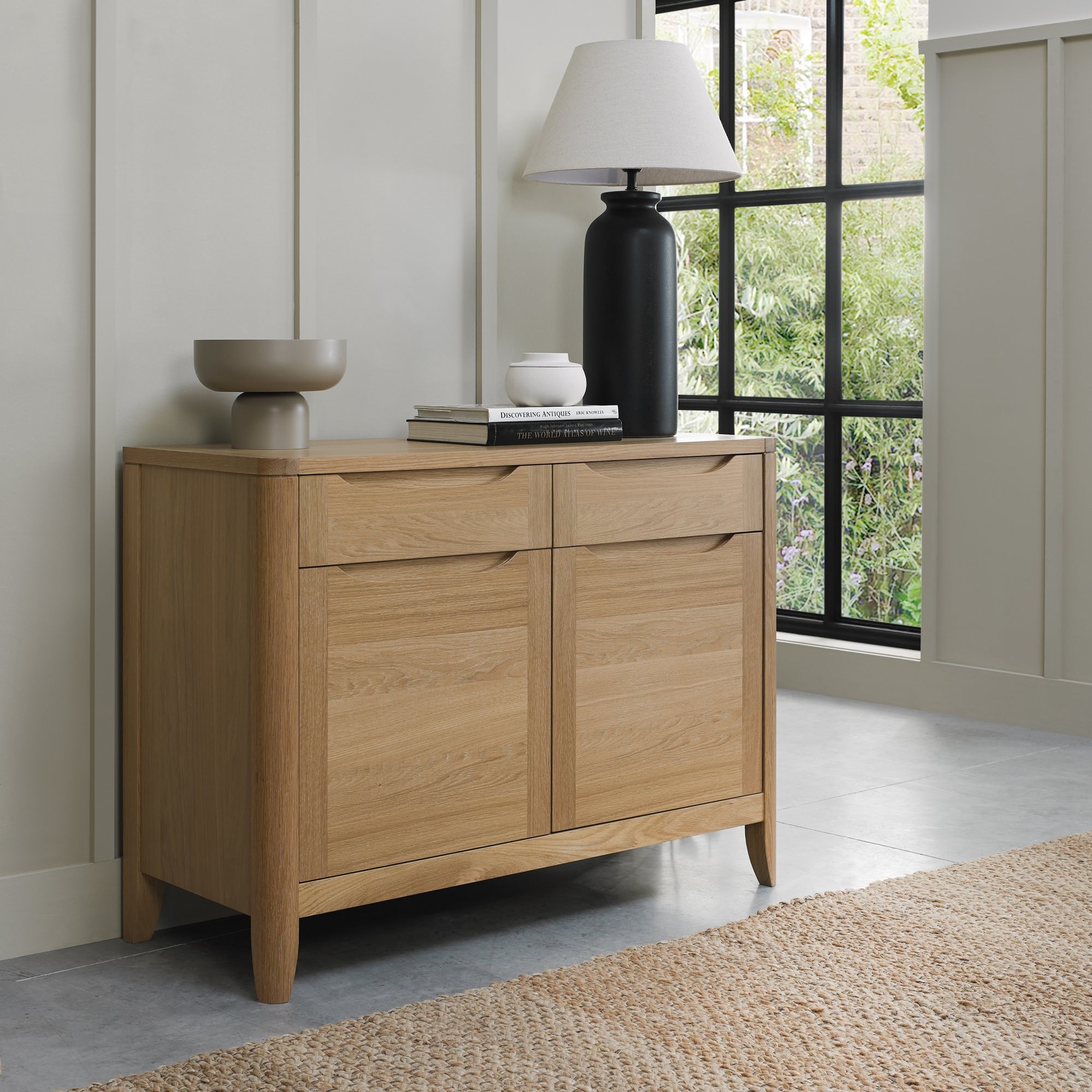 Kingston Oak Narrow Sideboard - Solent Beds & Furniture Ltd