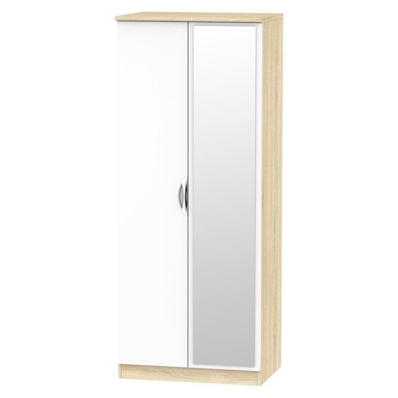 Carisbrooke 2ft6in Mirror Robe - Solent Beds & Furniture Ltd